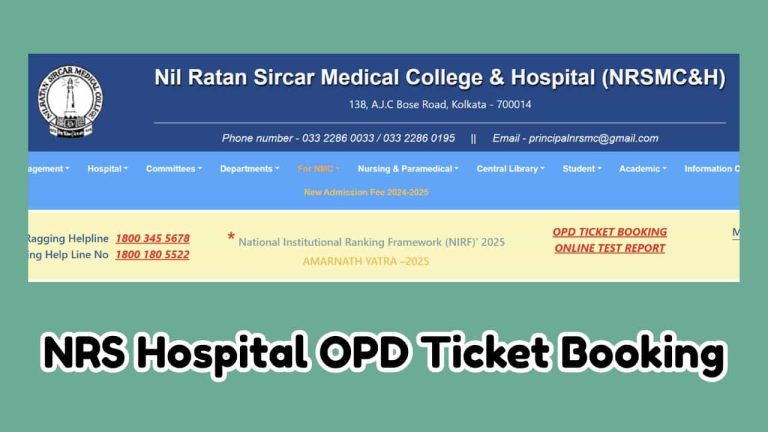 NRS Hospital OPD Ticket Booking Online 2025: Patient Appointment Steps