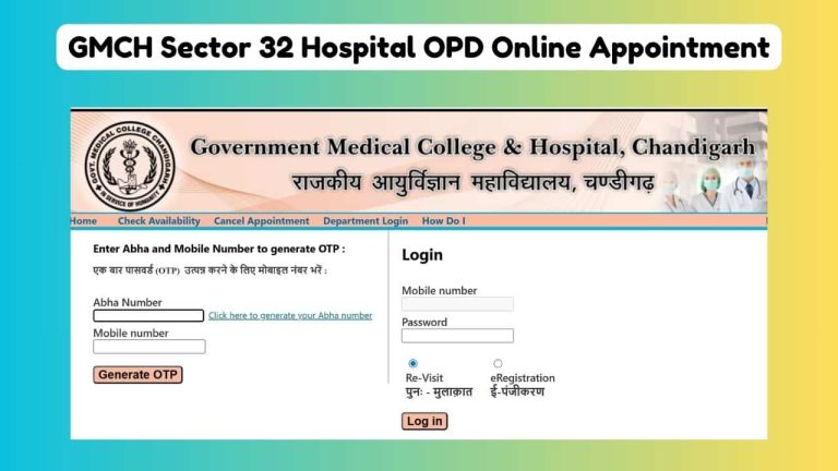 GMCH Sector 32 Hospital OPD Online Appointment 2025 Timings, Schedule